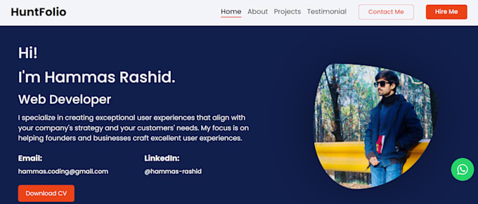 Be your front end web developer using react js, html, css by Hammas ...
