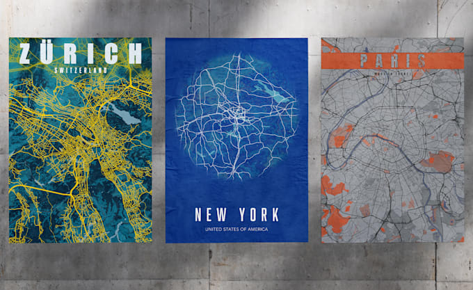 Create a custom wall map poster for your country or city by Zakariaseffadi | Fiverr