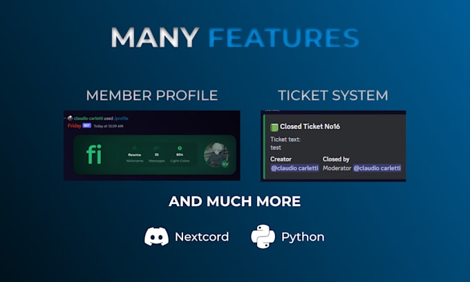 Create any custom discord bot using python by Flewmo | Fiverr