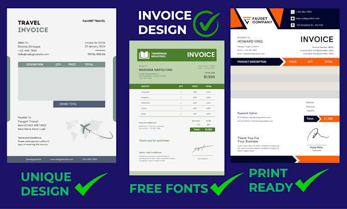 Create invoices and letterhead design for your business by Champikas | Fiverr
