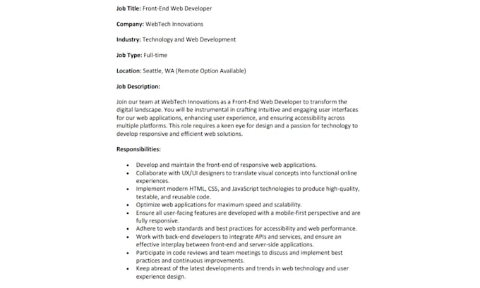 Write effective job descriptions for you by Robink2 | Fiverr