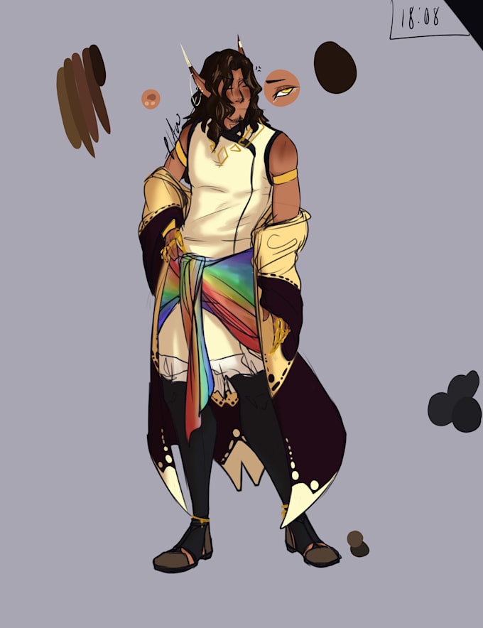 Draw three instances of one characters concept by Plutonsgarden | Fiverr