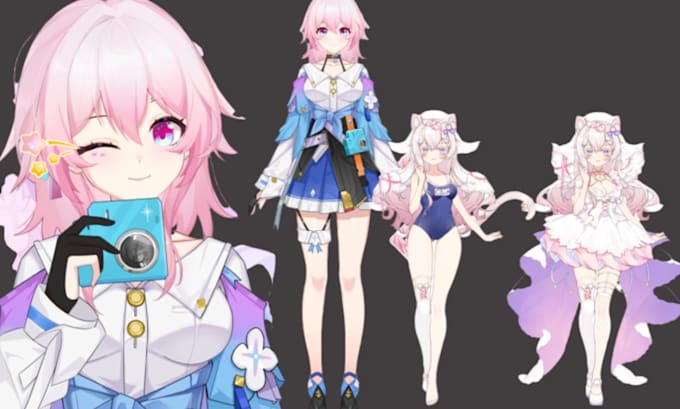 Character reference sheet live 2d vtuber model and vtuber rigging or ...