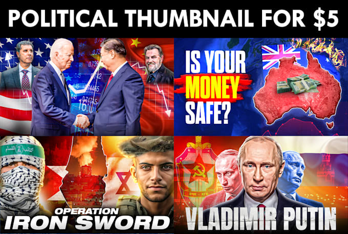 Design youtube thumbnail for world politics channel by Bintangdel | Fiverr