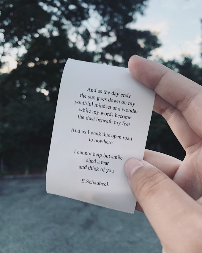 Write a poem with the topic of your choice by Emilyschaubeck | Fiverr