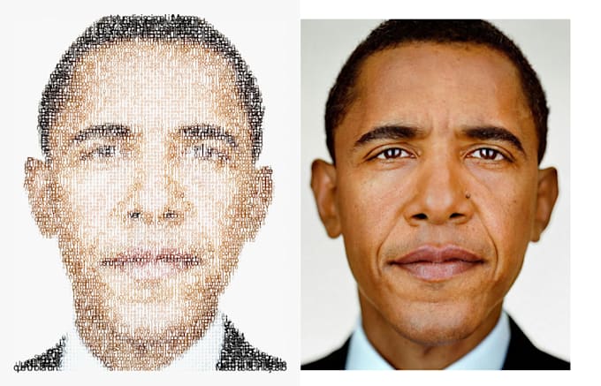 Draw your portrait using text characters by Myassine | Fiverr