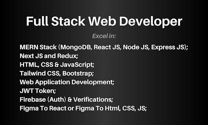Be your full stack or mern stack developer, reactjs developer, nextjs, web app by Theexpert08 ...