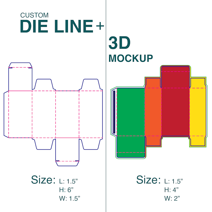 Create packaging box dieline template, product packaging design by ...