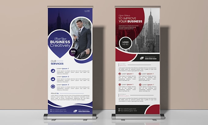 Design signage roll up banner billboard and yard sign by Pixtalent | Fiverr