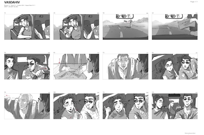 Storyboard 5 frames for your animation, movies, games, etc by Zara ...
