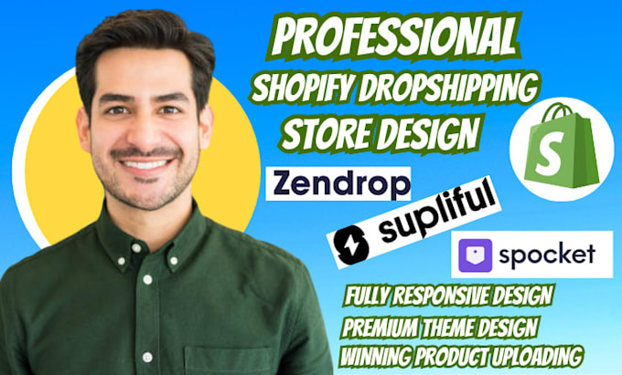 Setup shopify dropshipping store design on shein supliful rocktomic zendrop by Snamman | Fiverr