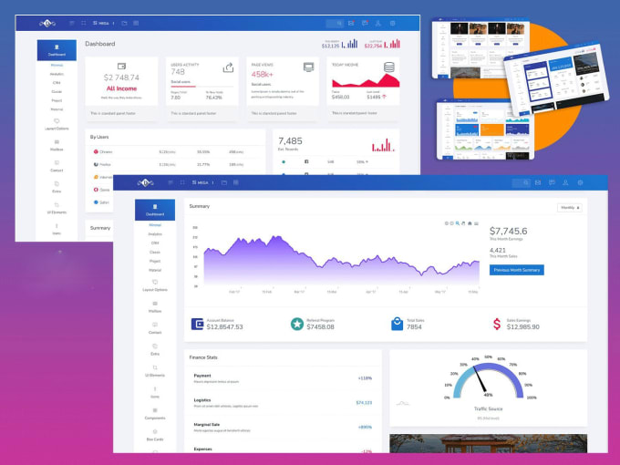 Develop a full stack web apps dashboards admin saas crm dashboard or ...