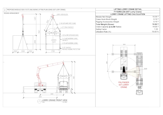 Design crane lifting plan by Gmfdrawing | Fiverr