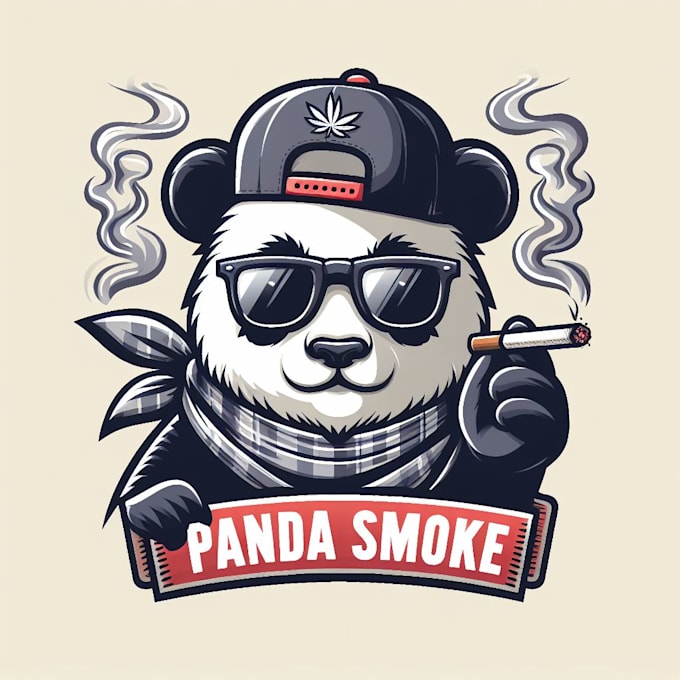 Design super beautiful panda smoking mascot logo just for you by Smith ...