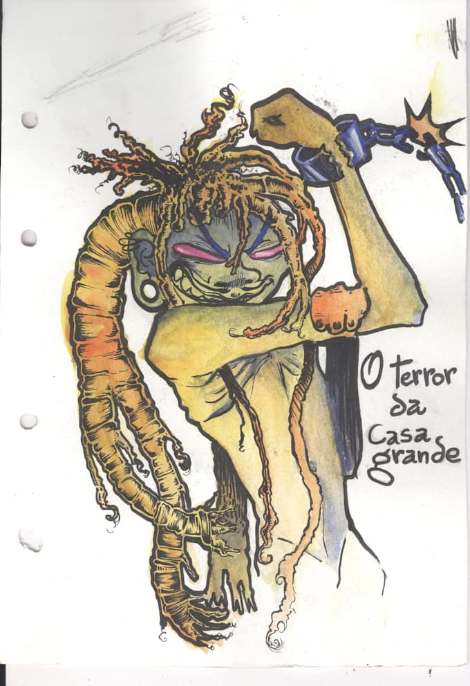 Watercolor, ink, character design by Feliperocha669 | Fiverr