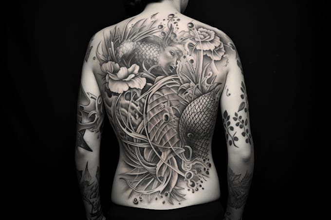 Hand draw a full back tattoo design unique modern by Curtokoiu | Fiverr