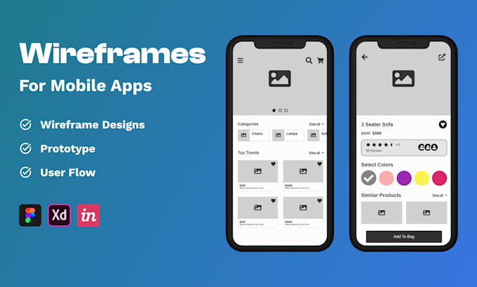 Create wireframes for your mobile app or website by Ux_saswini | Fiverr