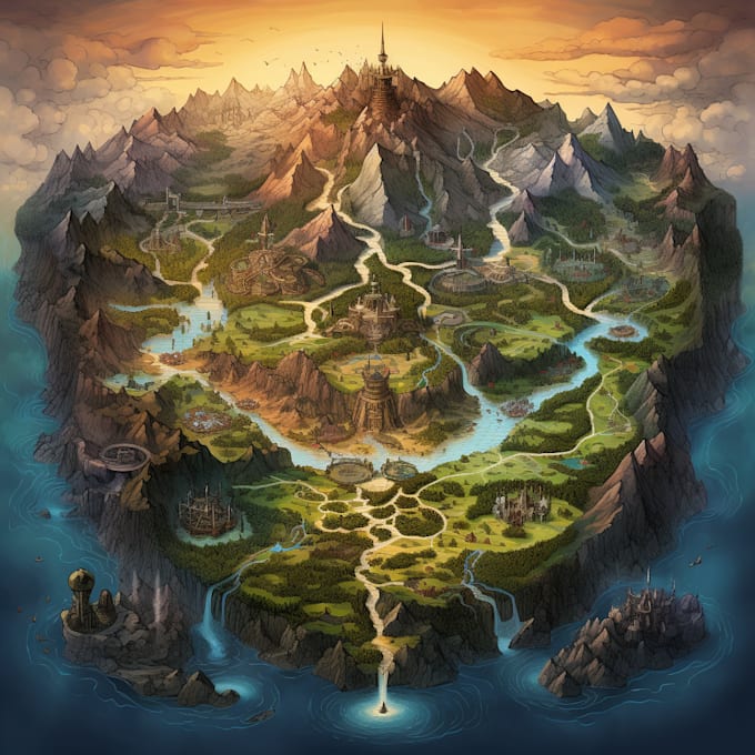 Draw fantasy map and city fantasy map design by Loopap | Fiverr