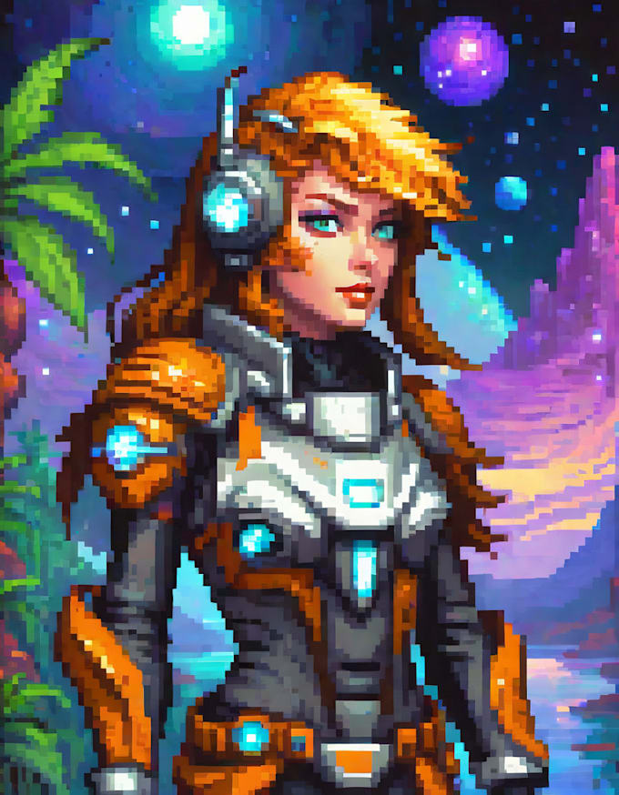 Make an awesome pixel art portrait by Aitmansourmz1 | Fiverr