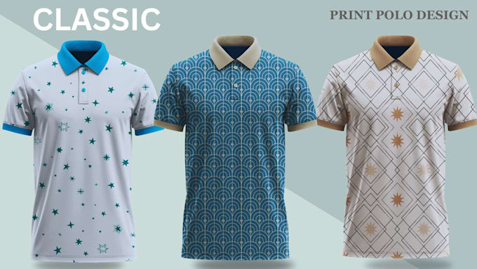 Create print pattern golf polo t shirt design and mockup by Rabiulbuft ...