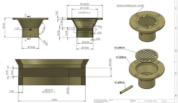 Create 2d technical drawings for manufacturing by Enzo_paino | Fiverr