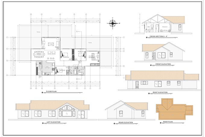 Draw floor plan, elevation and section in autocad by Arch_danish_1 | Fiverr
