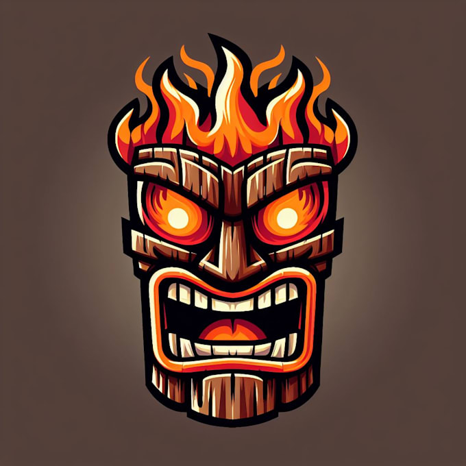 Create drawing tike mask mascot logo with text with any file by Gresh ...