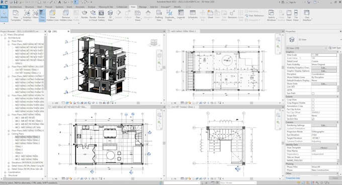 Implement your architectural plan, 3d models in revit by Namluu246 | Fiverr