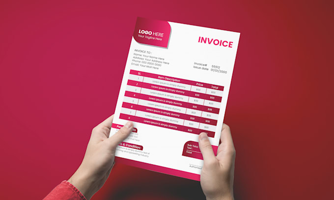 Create a unique custom invoice design by Farhapix | Fiverr