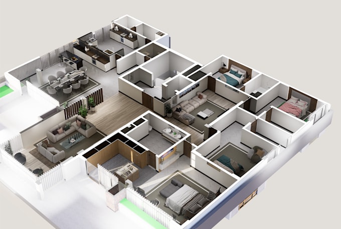 Create professional 3d isometric interior and exterior renderings by ...