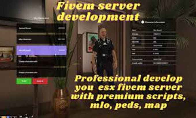 Create you a custom fivem server vmenu qbcore and esx,fivem script, ped ...