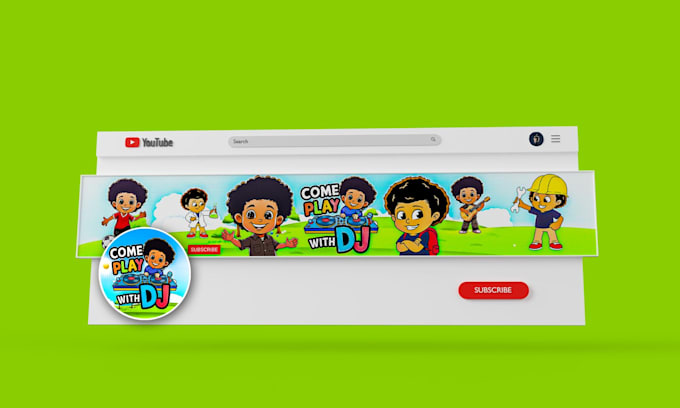Design youtube banner and logo for your kids, children channel by ...