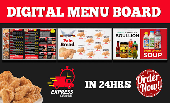 Create a digital menu board digital menu for a restaurant menu design ...