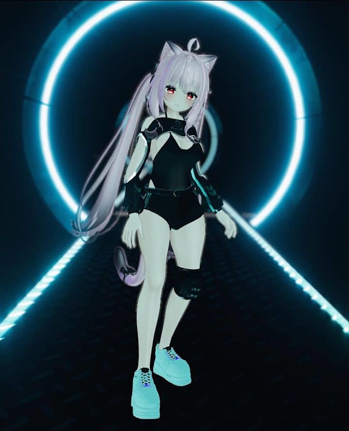 Model and rig 3d character vrchat avatar vrc anime model, vrm or vtuber ...