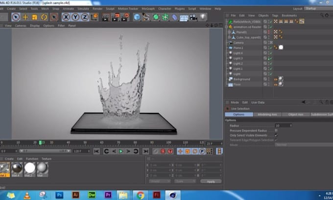 Do 3d water simulation houdini c4d liquid fluid 3d cgi product ...