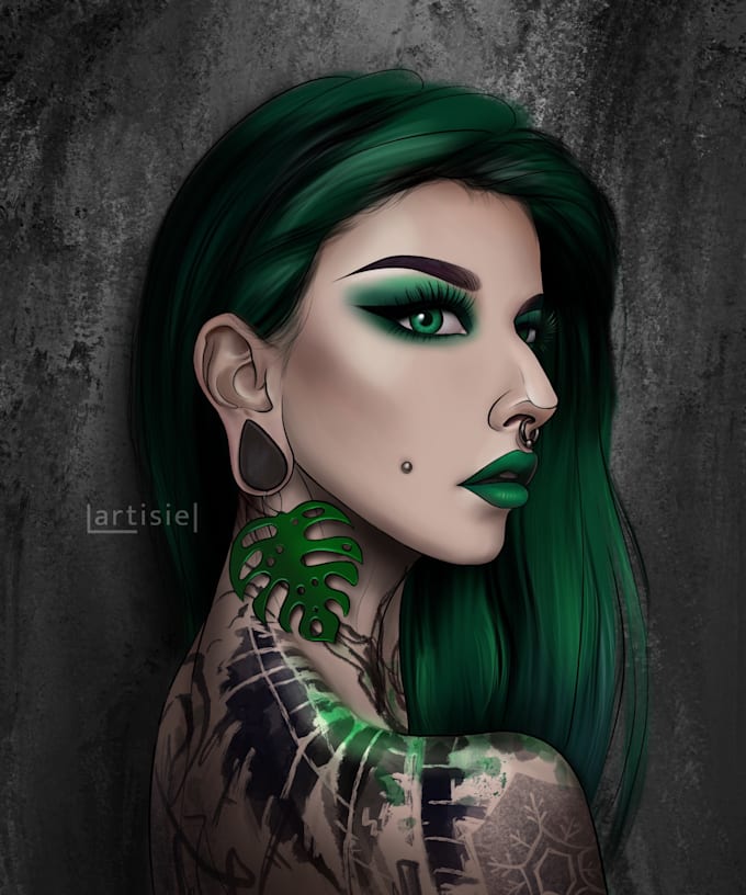 Draw an alternative aesthetic portrait by Lartisiel | Fiverr