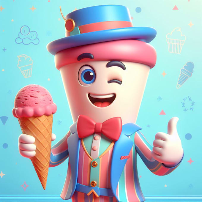 Design eye catchy ice cream mascot logo in 12 hours by Dabin_verma | Fiverr