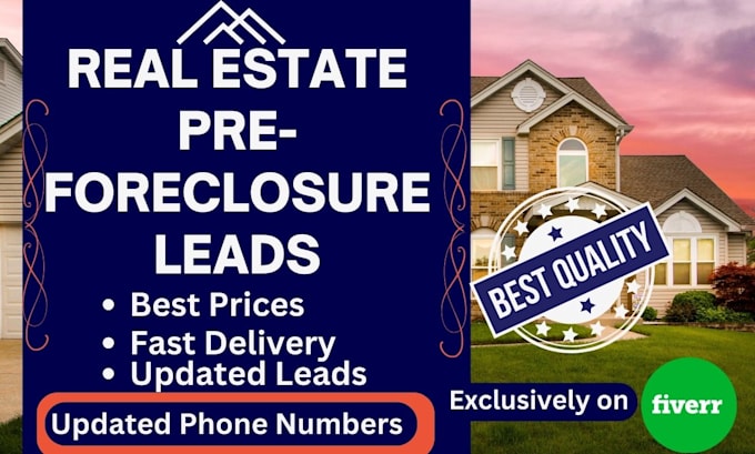 Provide preforeclosure real estate leads with skip tracing by Skiptracing0786 | Fiverr