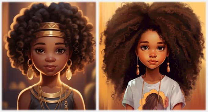 Draw african american childrens book illustrations or children story ...
