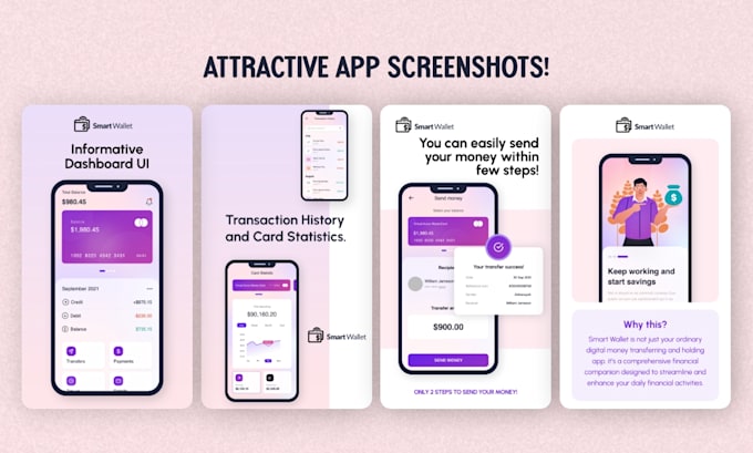 Design high quality app screenshots for app store and play store by Sahan_uiux | Fiverr