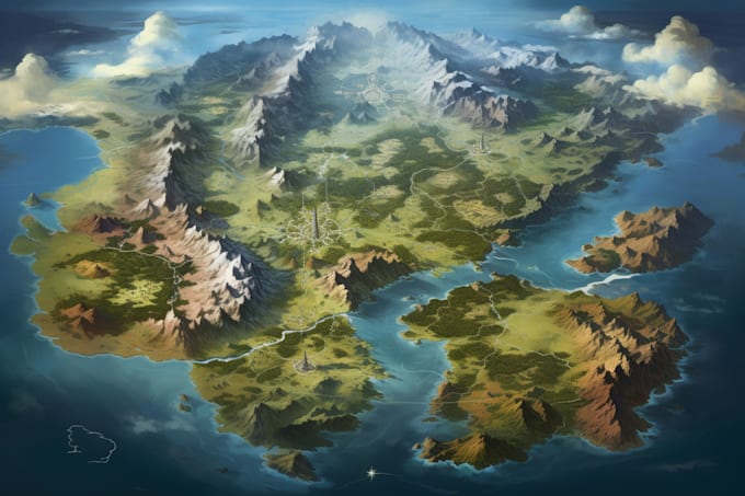 Draw a fantasy world map for dnd, books, rpgs, etc by Malleomox | Fiverr