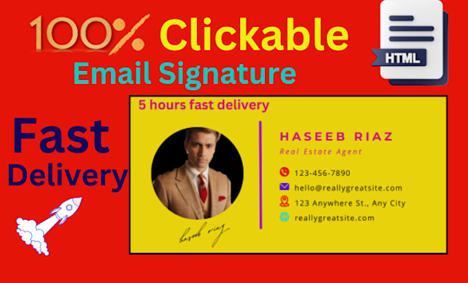 Create clickable and animated email signature by Aine1_developer | Fiverr