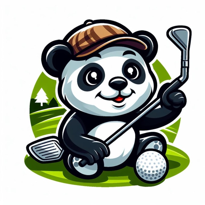 Make panda playing golf mascot logo design in very short time by Dwob ...
