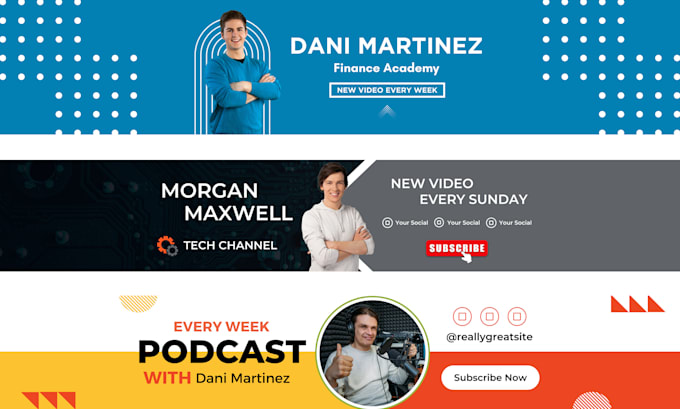 Design a professional youtube banner and logo, channel art by Mga786 ...