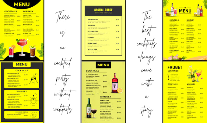 Design a creative cocktail and bar menu for your venue or event by ...