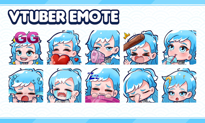 Create kawaii cute emote for vtuber by Ibnuhawari | Fiverr