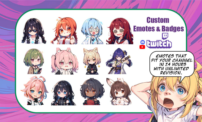 Create Custom Twitch Emotes Sub Badges Stickers Using Ai By Sishan