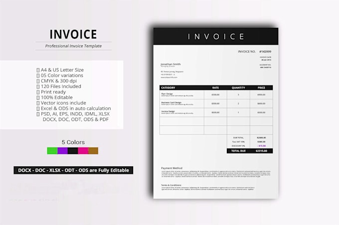 Design xero custom invoice professional templates by Rhinapoots | Fiverr
