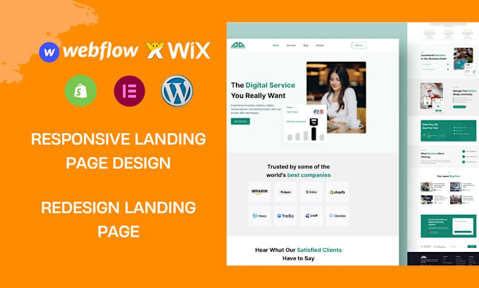 Do landing page design using wix webflow wordpress shopify website design by Badsha_alamgir | Fiverr