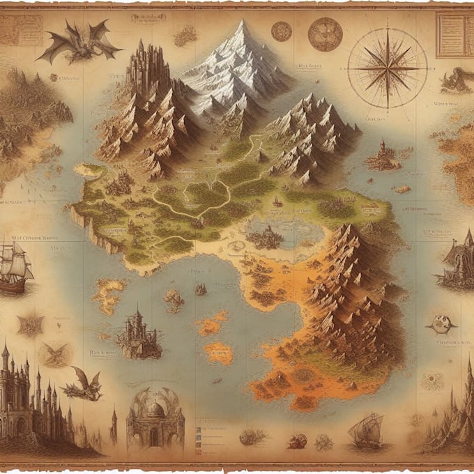 Do a fantasy world map for dnd, books, rpgs, etc by Hephziban | Fiverr